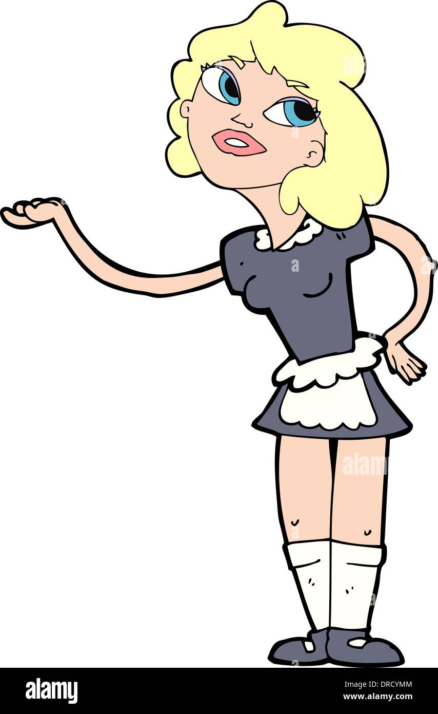 cartoon waitress serving Stock Vector Image & Art - Alamy