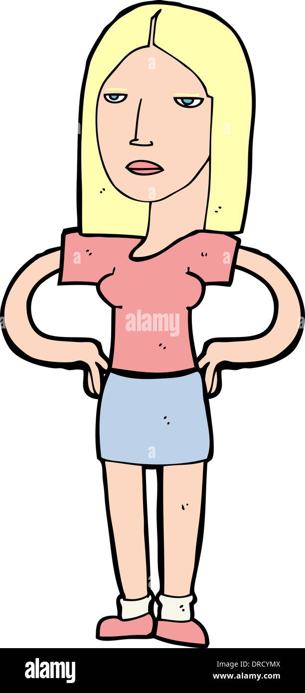 cartoon woman with hands on hips Stock Vector Image & Art - Alamy