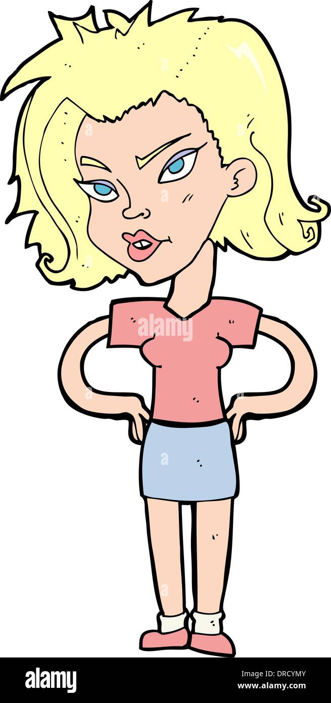 cartoon woman with hands on hips Stock Vector Image & Art - Alamy