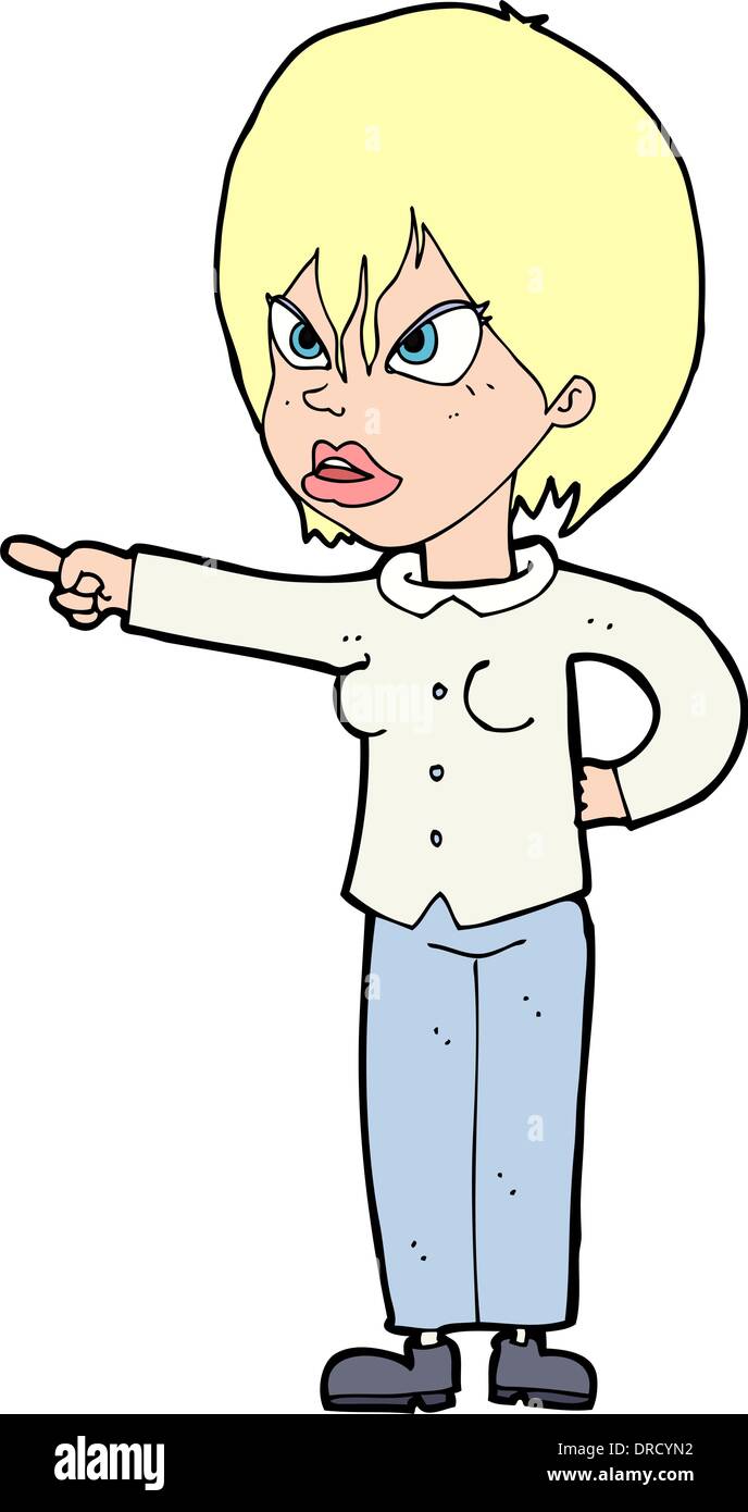 cartoon woman accusing Stock Vector Image & Art - Alamy
