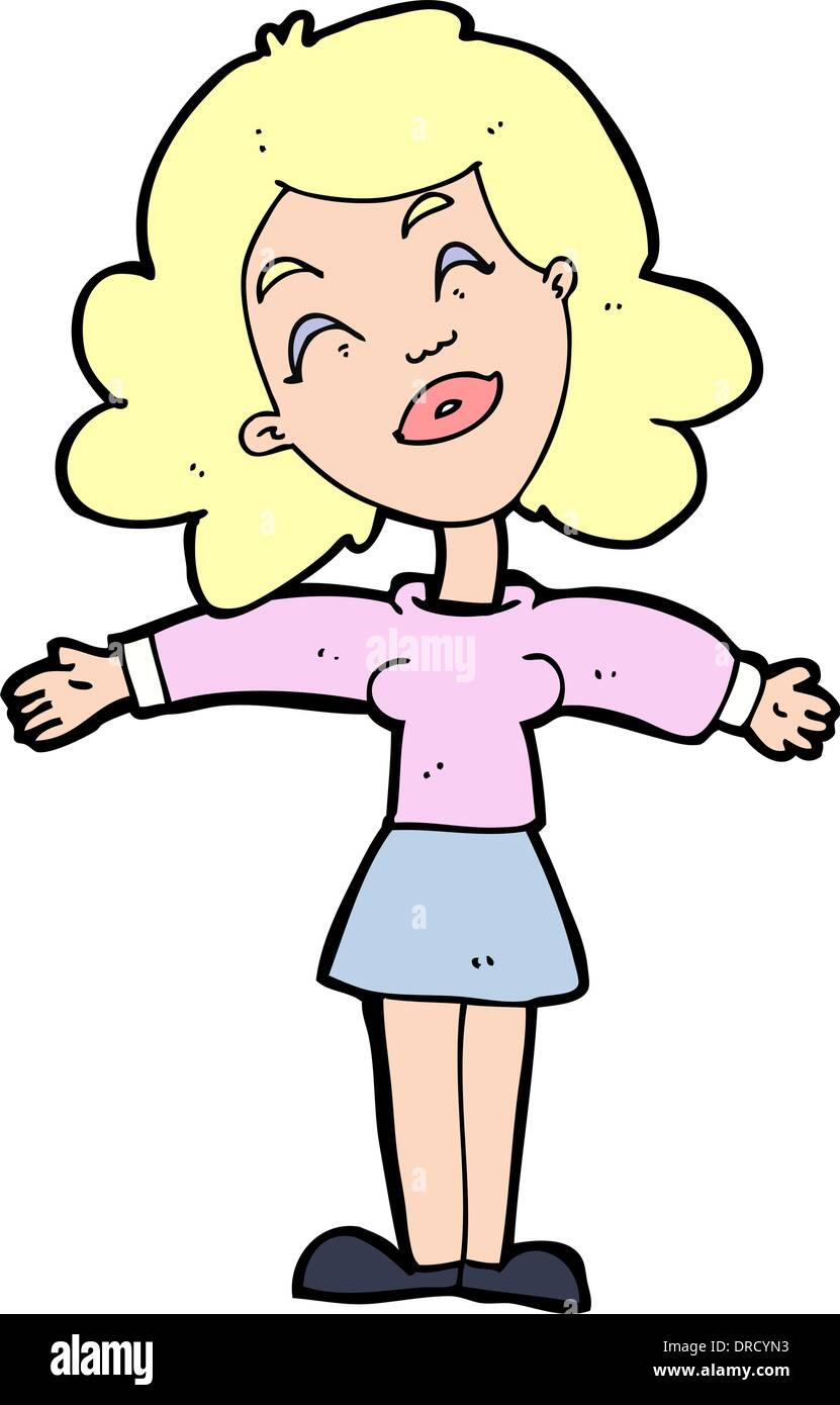 cartoon woman with open arms Stock Vector Image & Art - Alamy