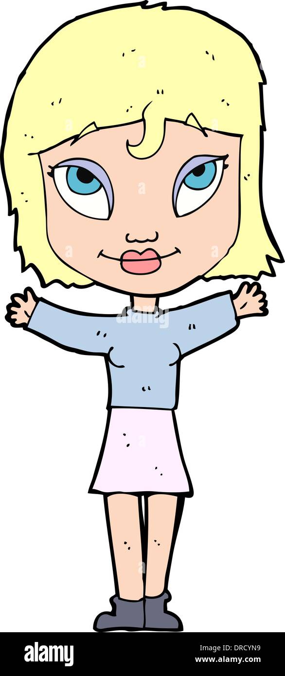 cartoon woman with open arms Stock Vector Image & Art - Alamy