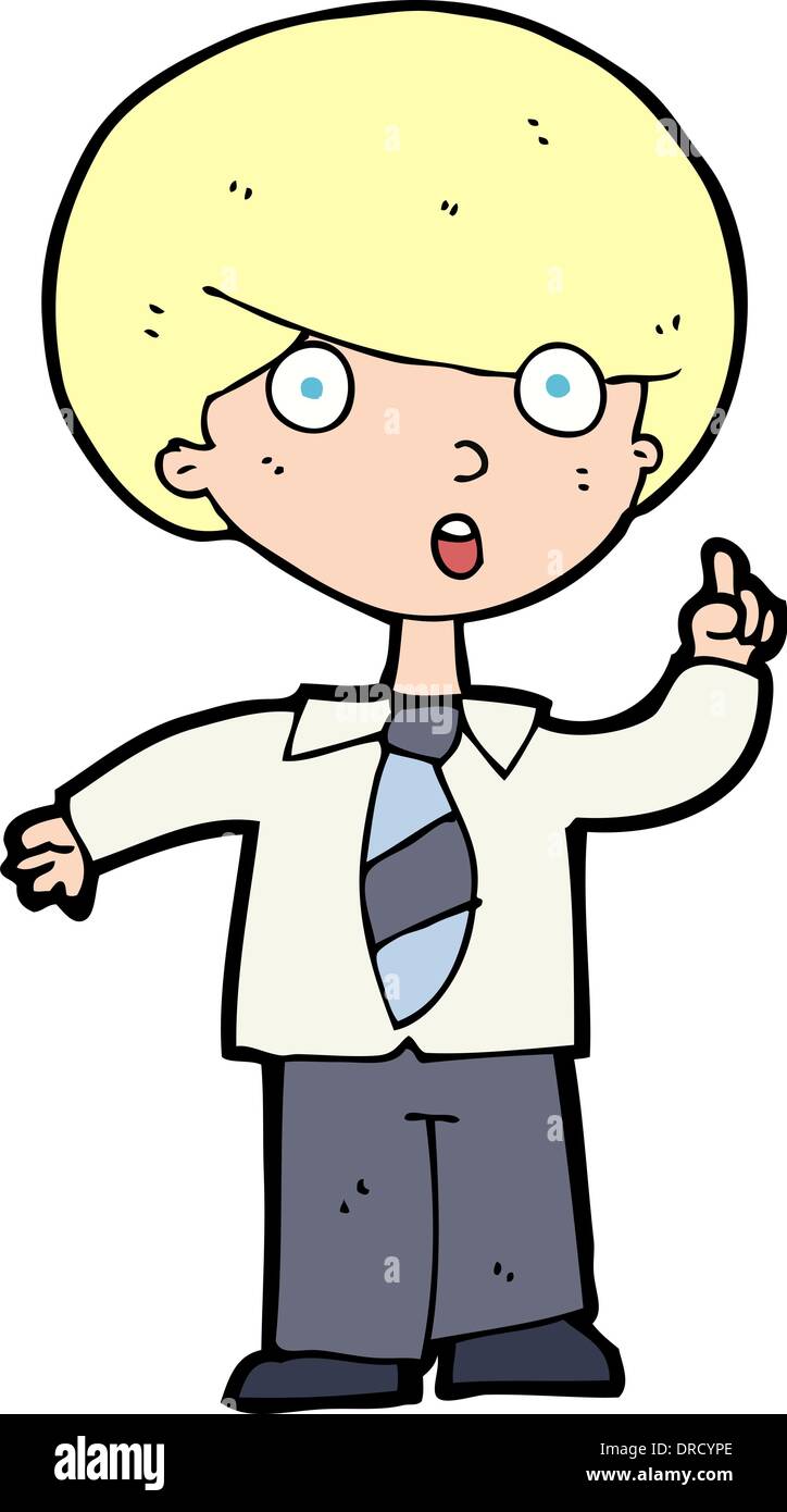 cartoon school boy answering question Stock Vector Image & Art - Alamy