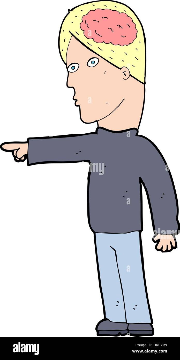 cartoon clever man pointing Stock Vector Image & Art - Alamy