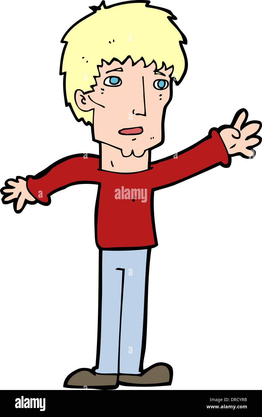 cartoon worried man reaching out Stock Vector Image & Art - Alamy