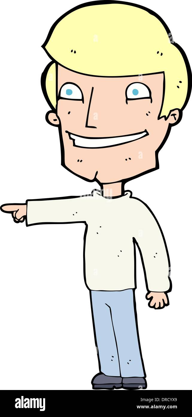 cartoon happy man pointing Stock Vector Image & Art - Alamy