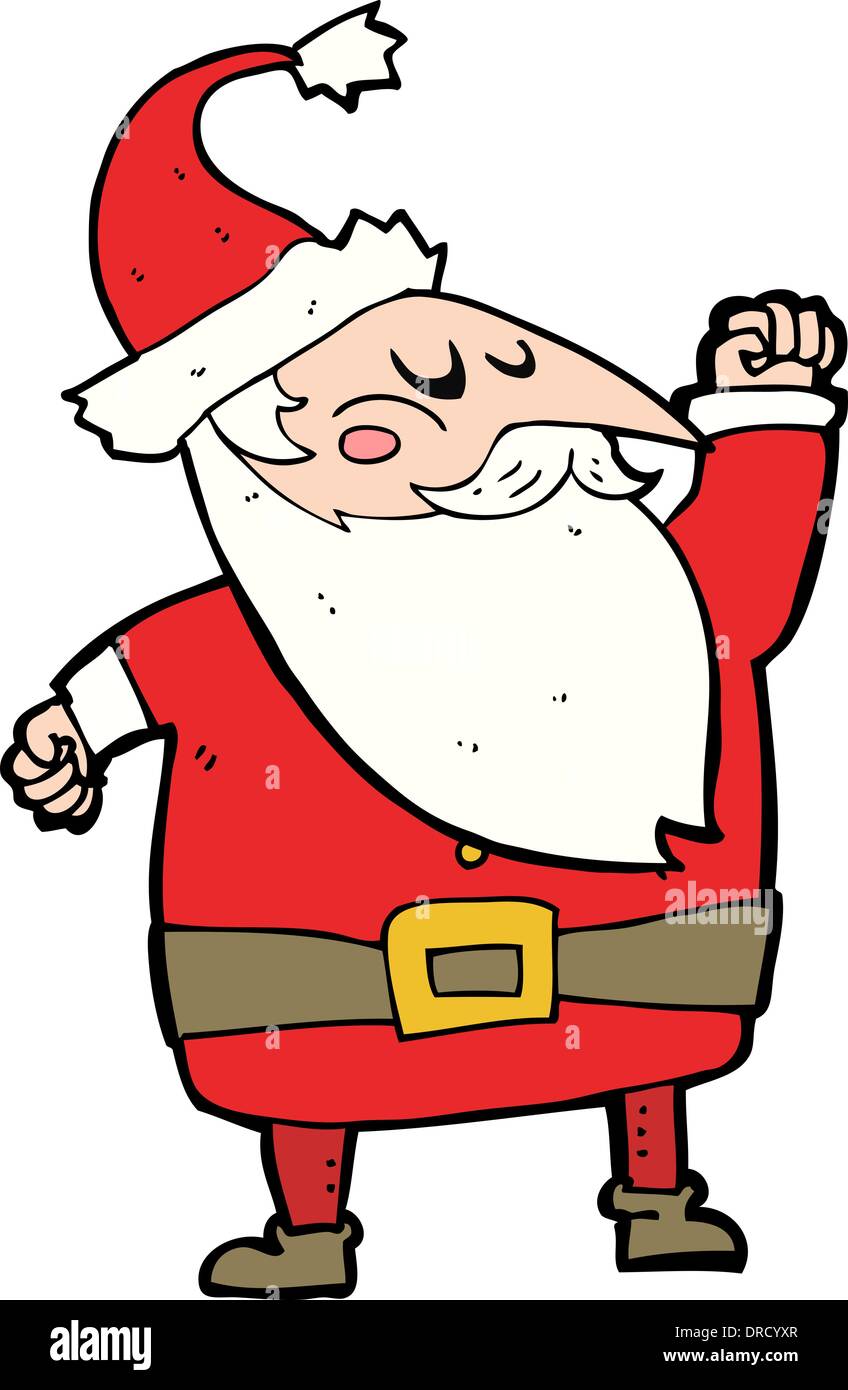 cartoon santa claus punching air Stock Vector Image & Art - Alamy
