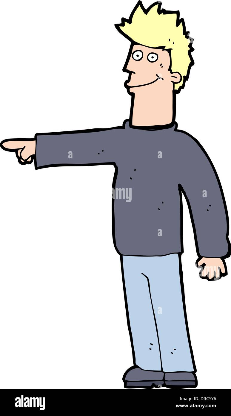 cartoon happy pointing man Stock Vector Image & Art - Alamy