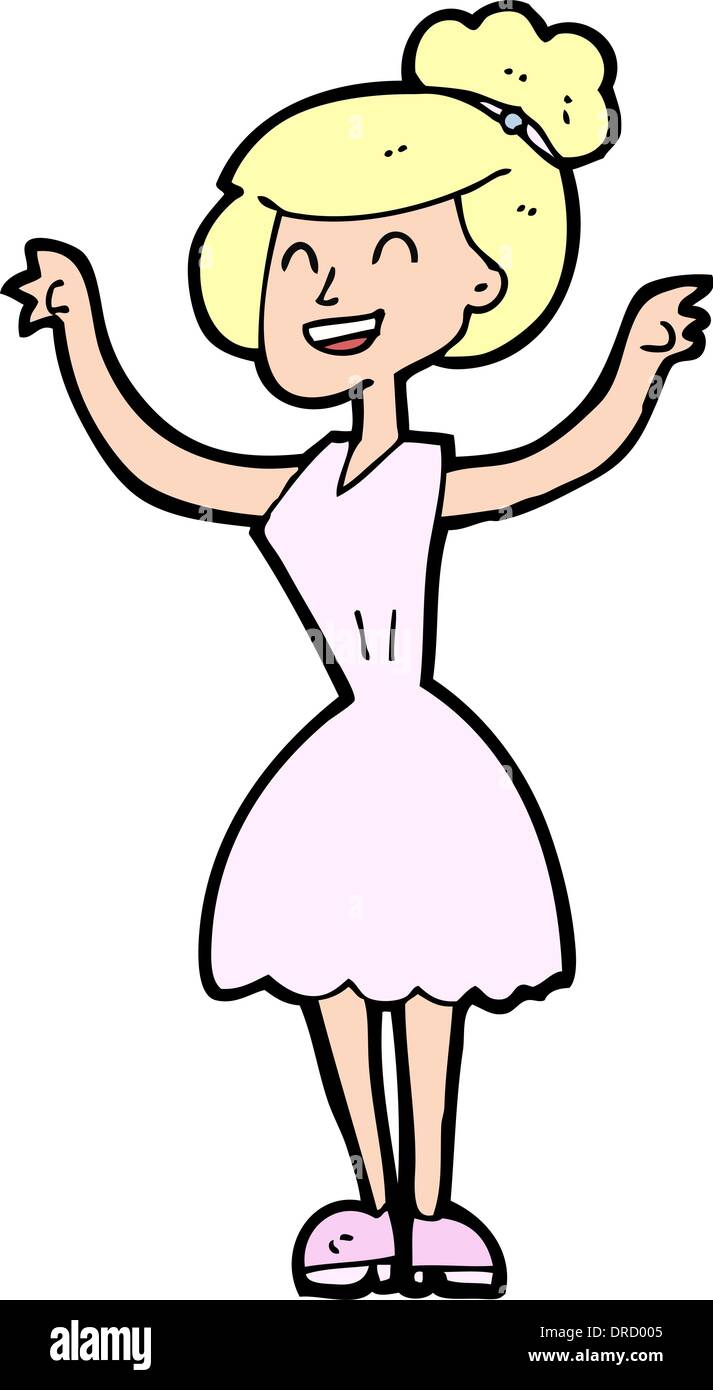 cartoon woman with raised arms Stock Vector Image & Art - Alamy