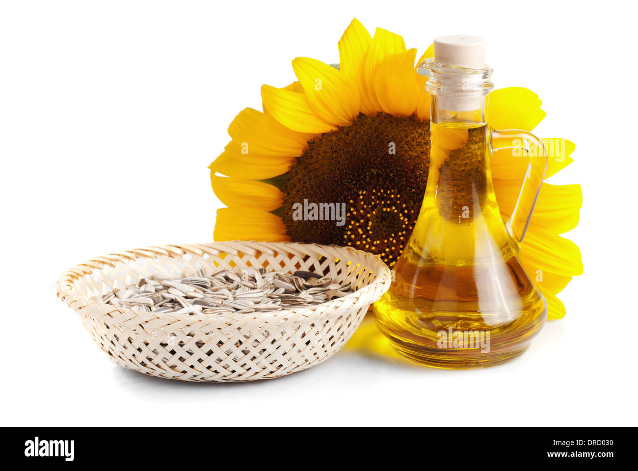 sunflower seed oil isolated on white background Stock Photo - Alamy