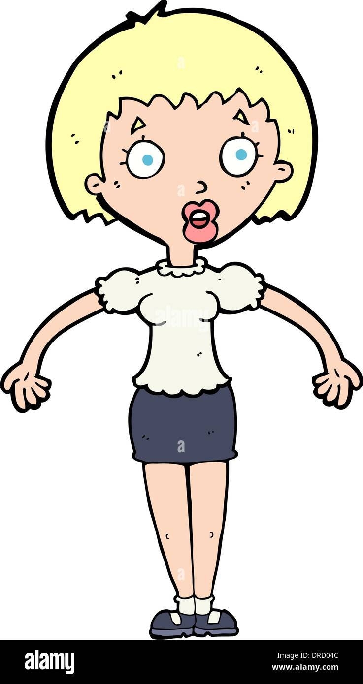 cartoon confused woman shrugging shoulders Stock Vector Image & Art - Alamy