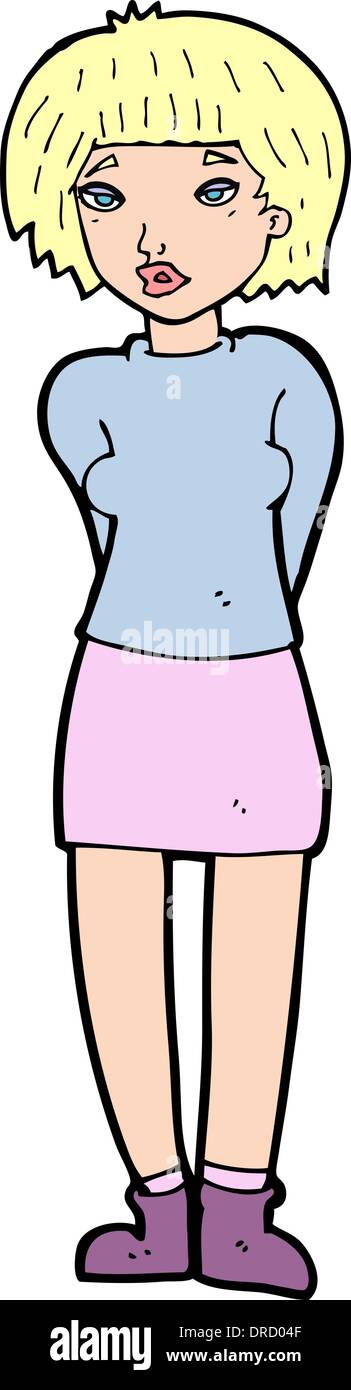 cartoon shy woman Stock Vector Image & Art - Alamy