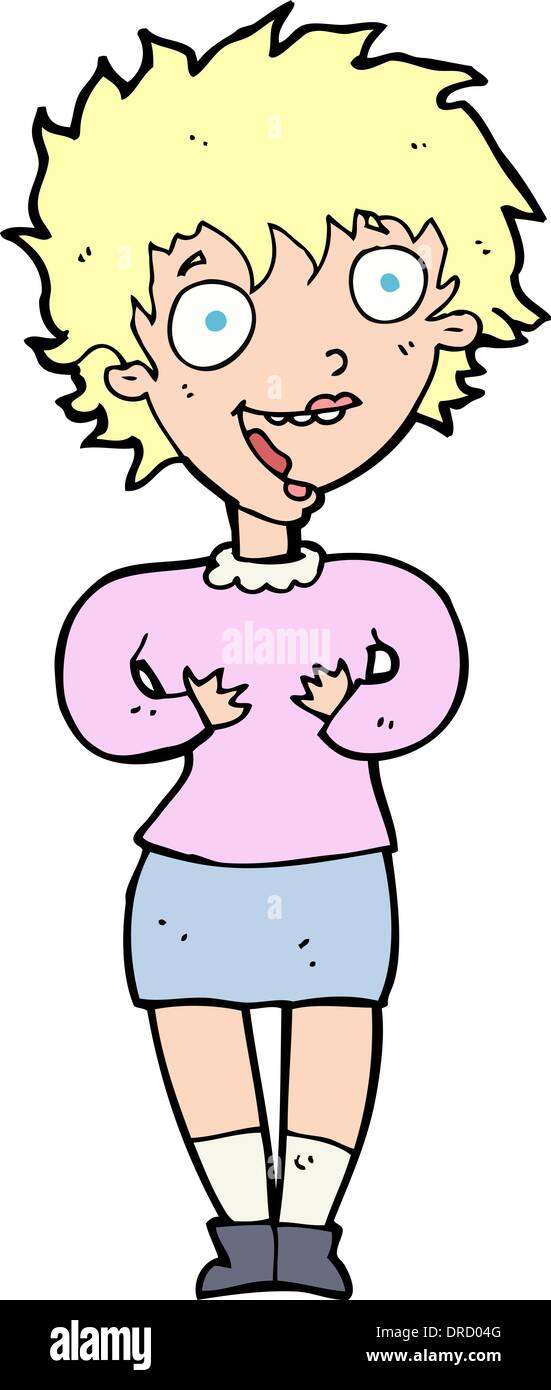 cartoon excited woman Stock Vector Image & Art - Alamy