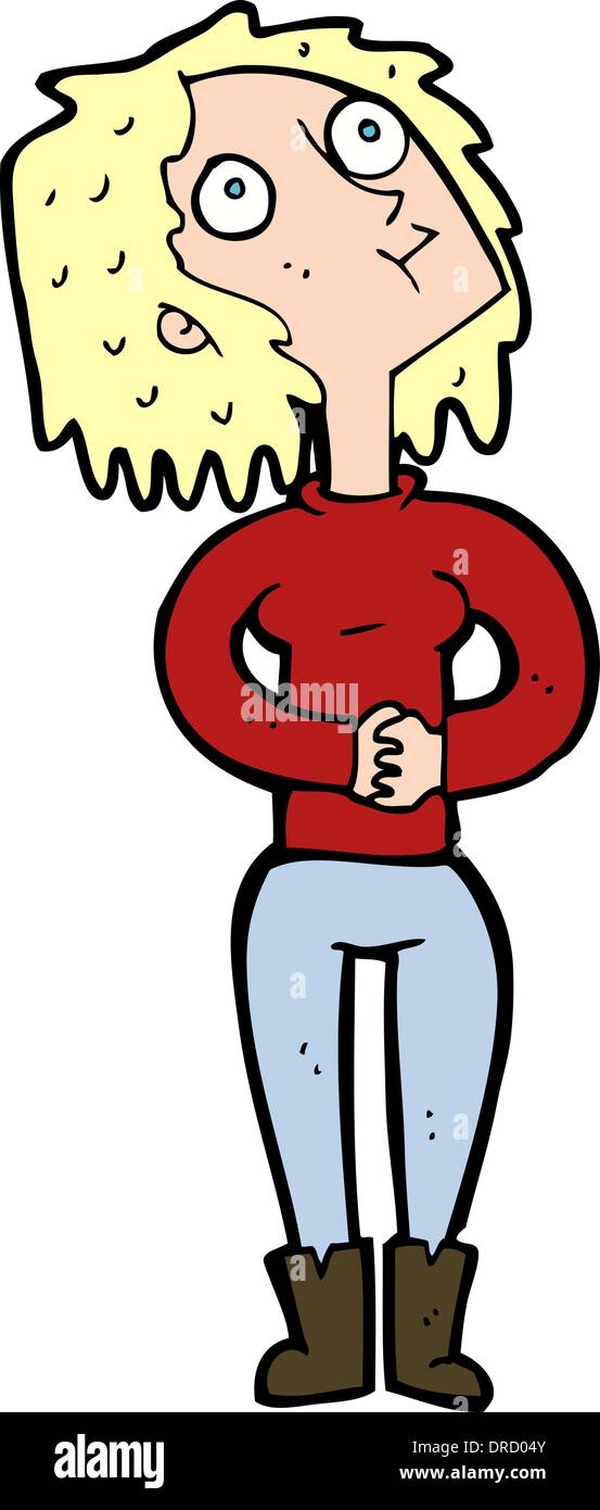 cartoon woman looking upwards Stock Vector Image & Art - Alamy
