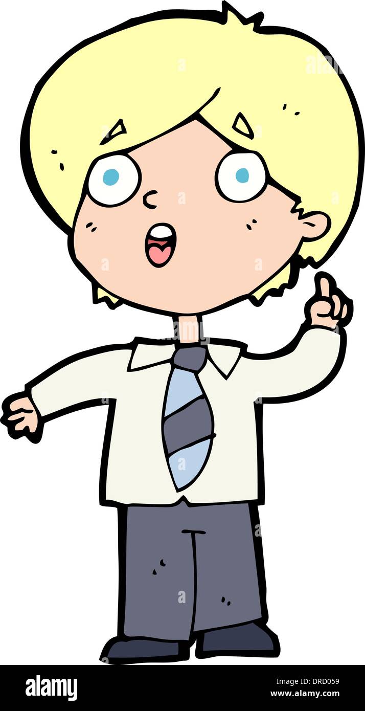 cartoon schoolboy answering question Stock Vector Image & Art - Alamy