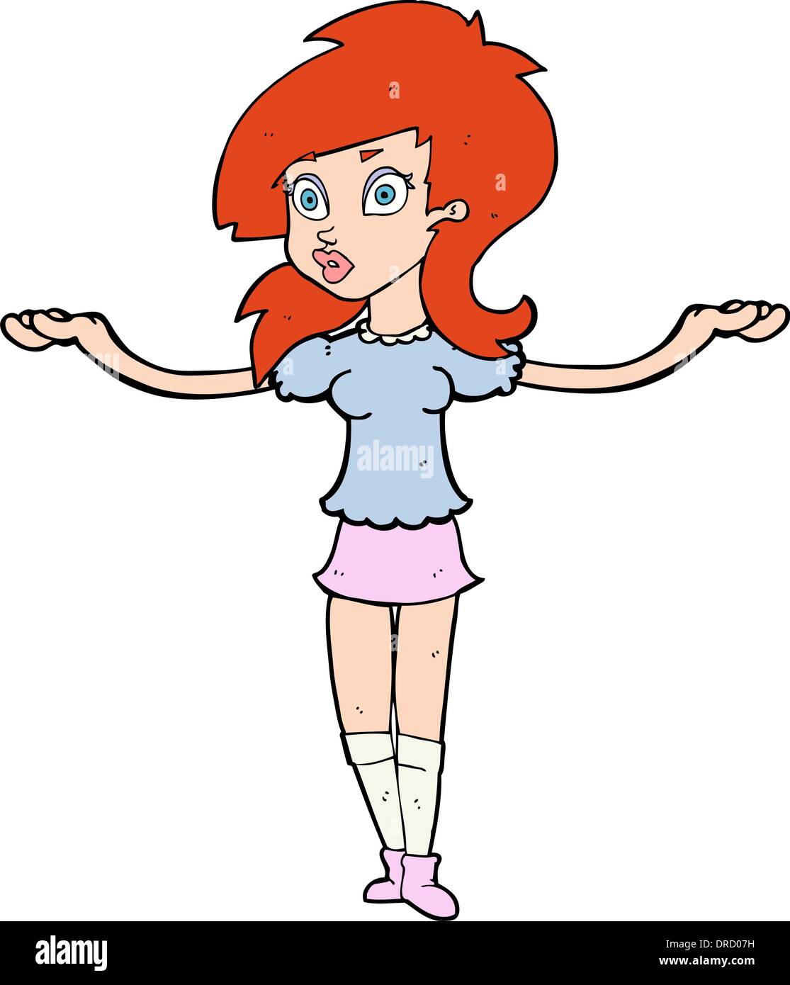 cartoon confused pretty girl Stock Vector Image & Art - Alamy