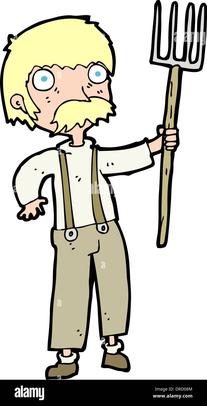 cartoon farmer with pitchfork Stock Vector Image & Art - Alamy