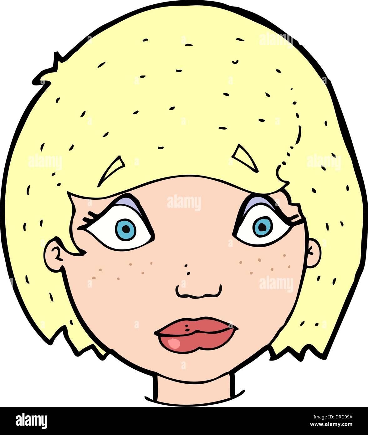 cartoon worried female face Stock Vector Image & Art - Alamy