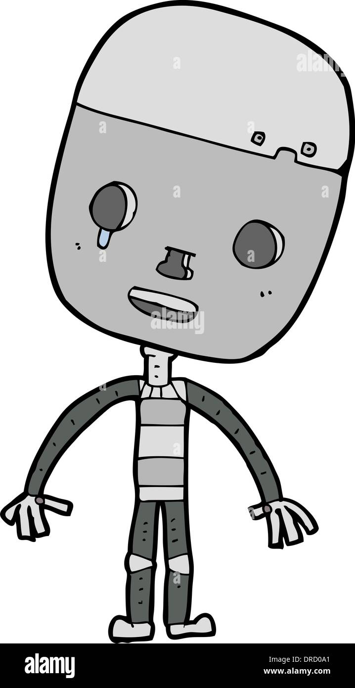 cartoon sad robot Stock Vector Image & Art - Alamy