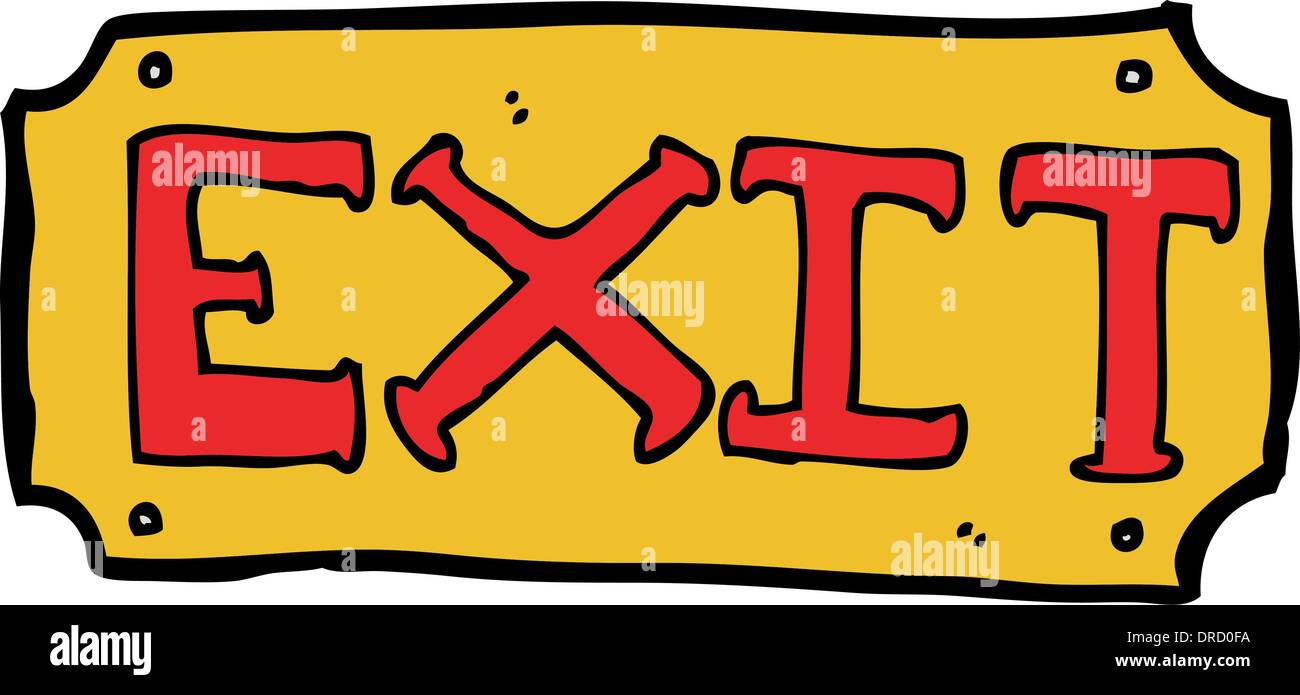 cartoon exit sign Stock Vector Image & Art - Alamy