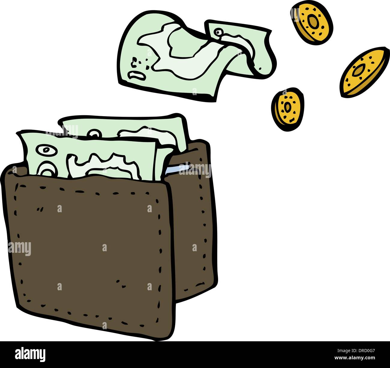 cartoon wallet spilling money Stock Vector Image & Art - Alamy