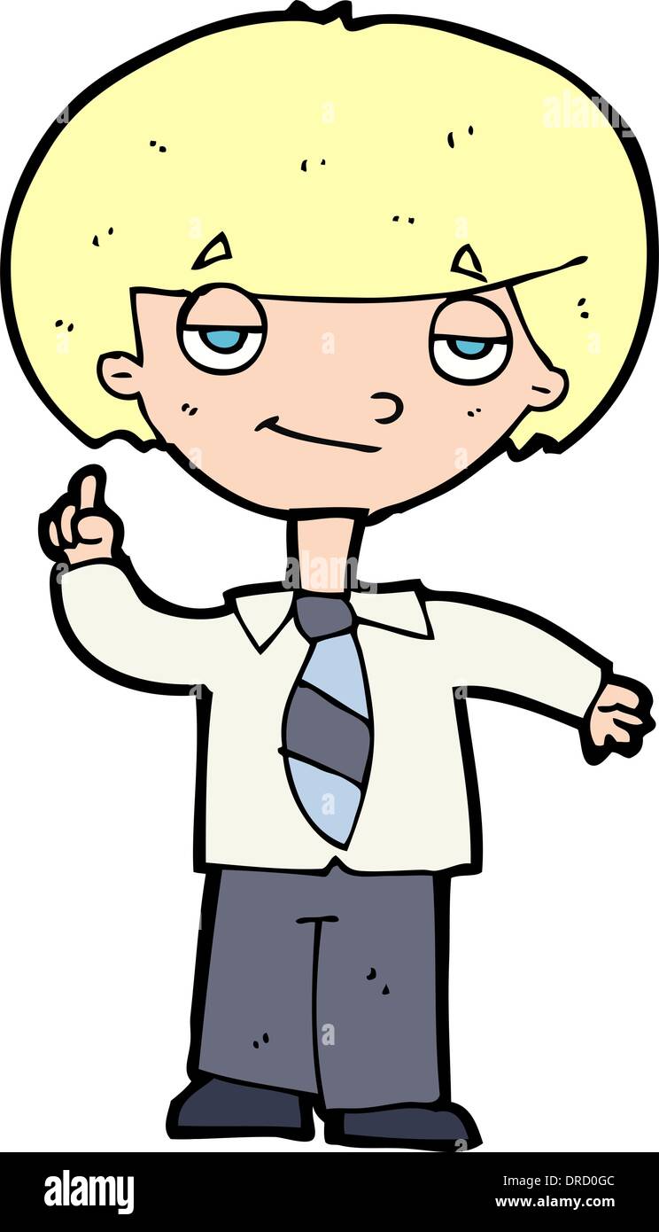 cartoon school boy answering question Stock Vector Image & Art - Alamy