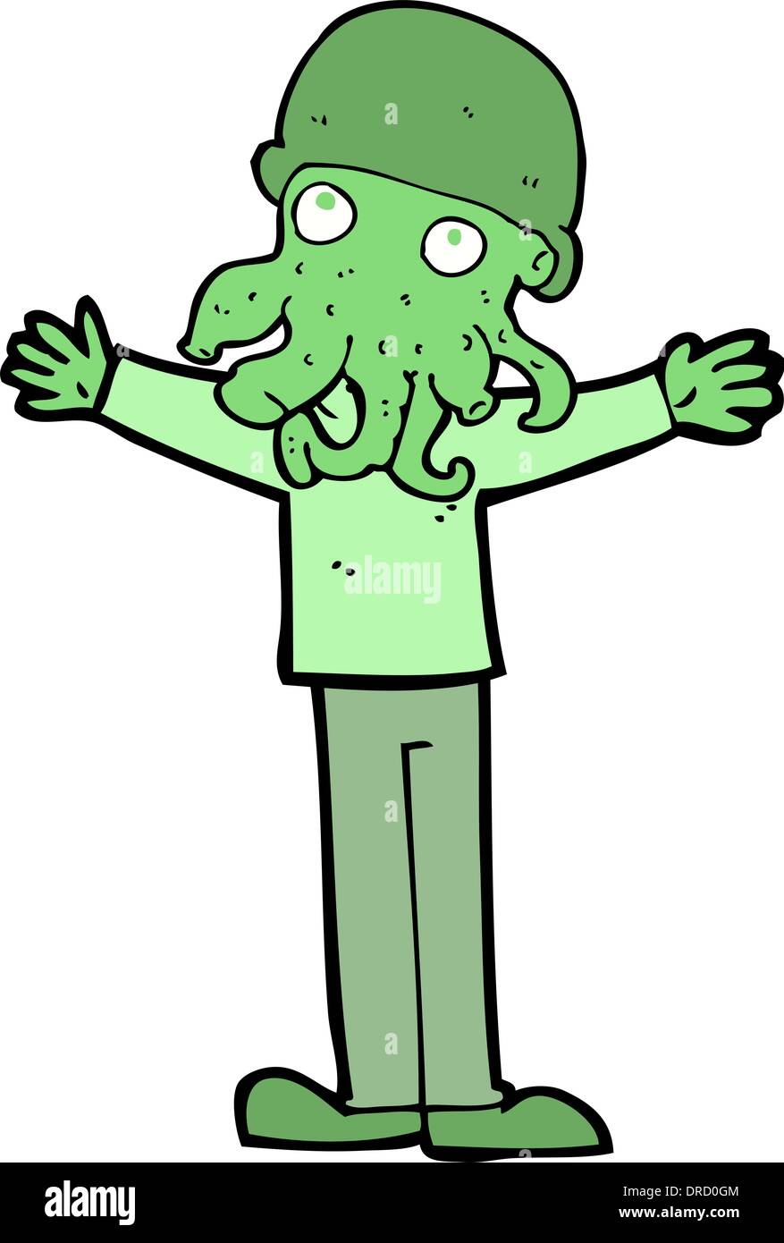 cartoon alien squid face man Stock Vector Image & Art - Alamy