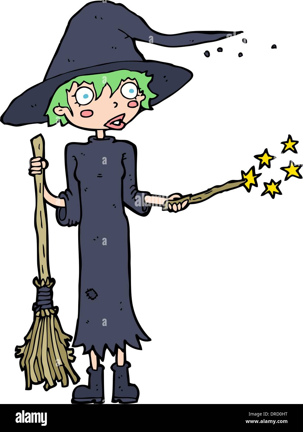 cartoon witch casting spell Stock Vector Image & Art - Alamy