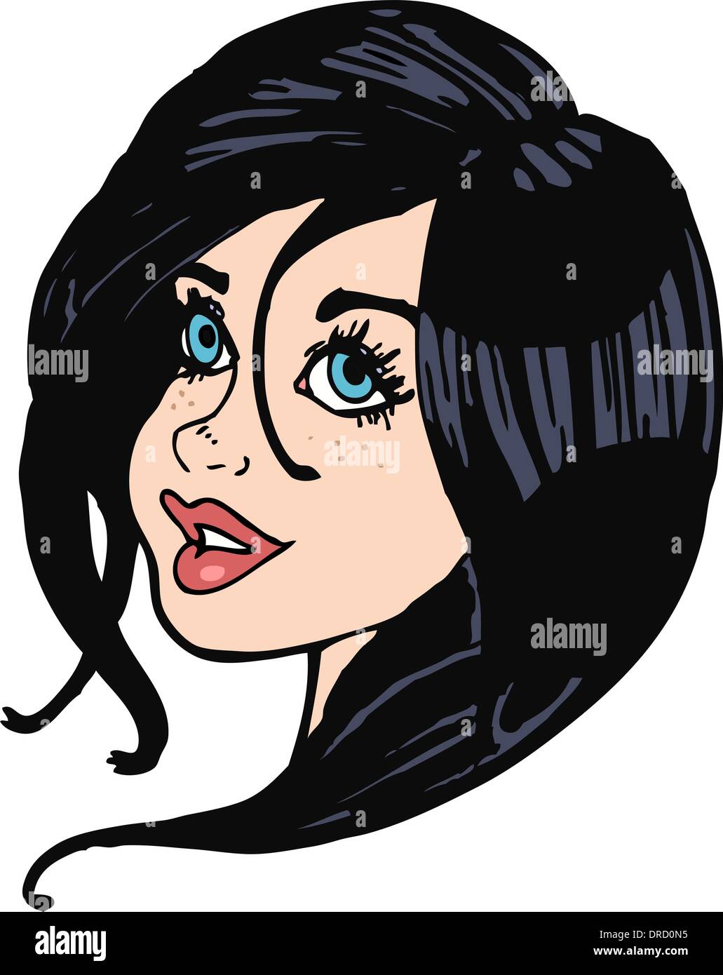 cartoon pretty female face Stock Vector Image & Art - Alamy