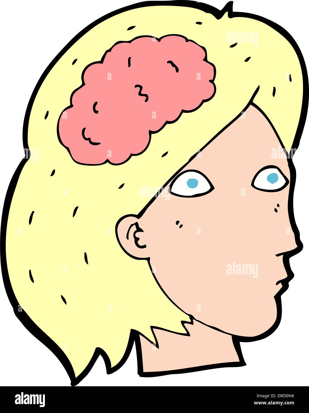 cartoon female head with brain symbol Stock Vector Image & Art - Alamy