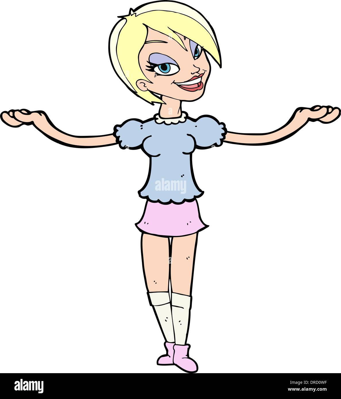 Cartoon woman making open arm Stock Vector Images - Alamy