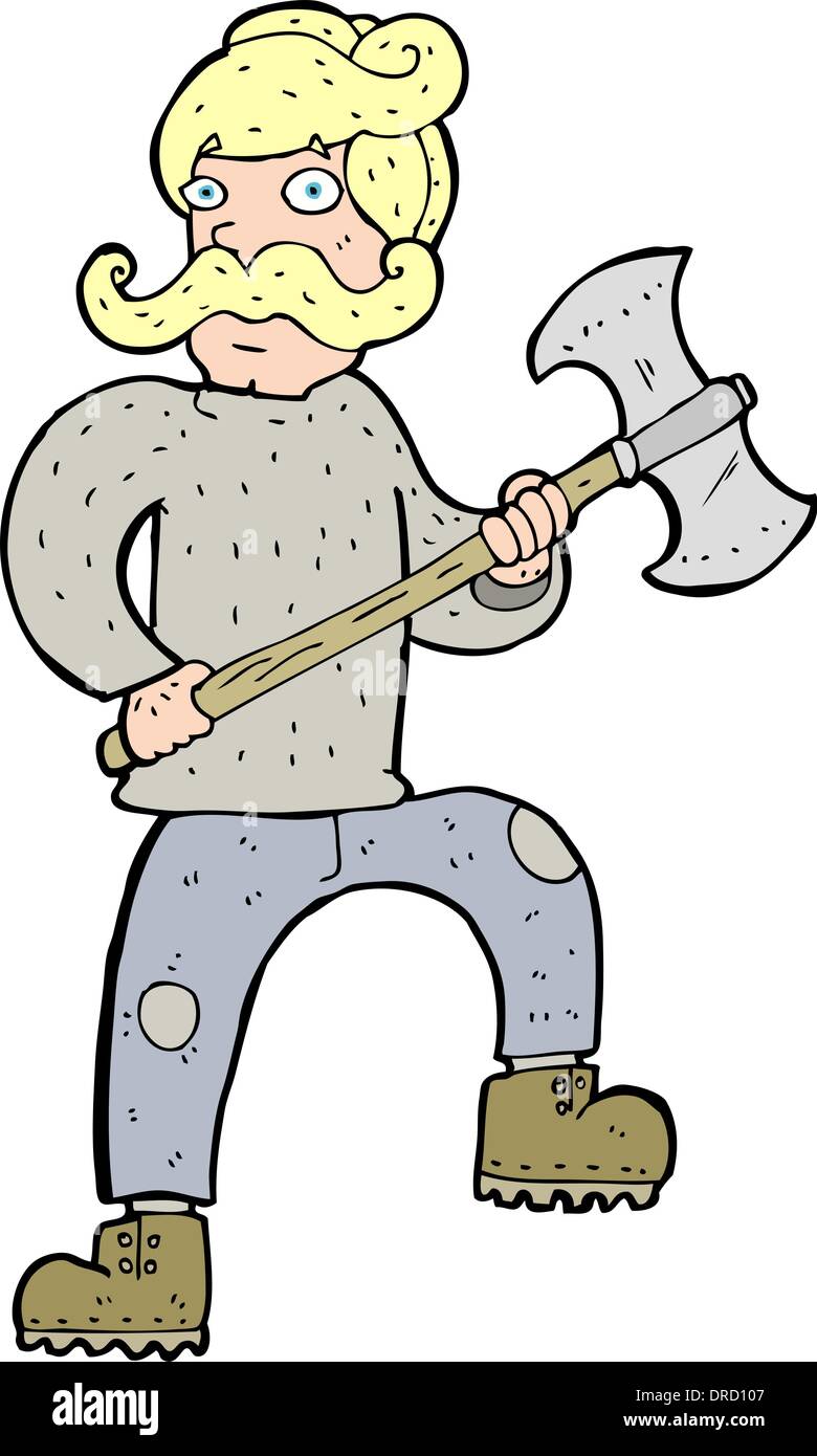 cartoon man with axe Stock Vector Image & Art - Alamy