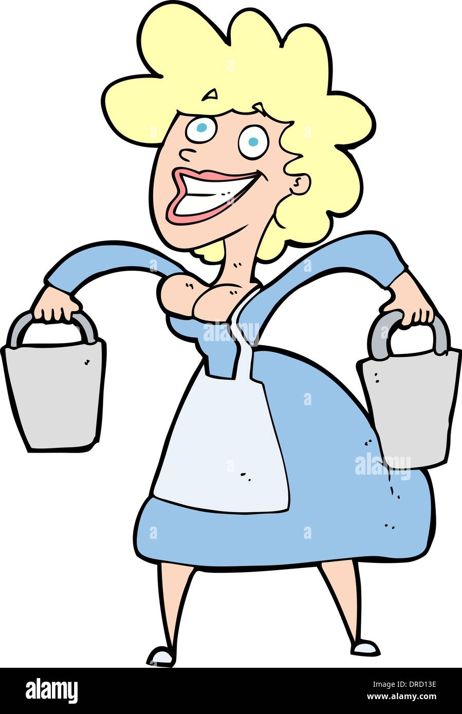cartoon milkmaid carrying buckets Stock Vector Image & Art - Alamy