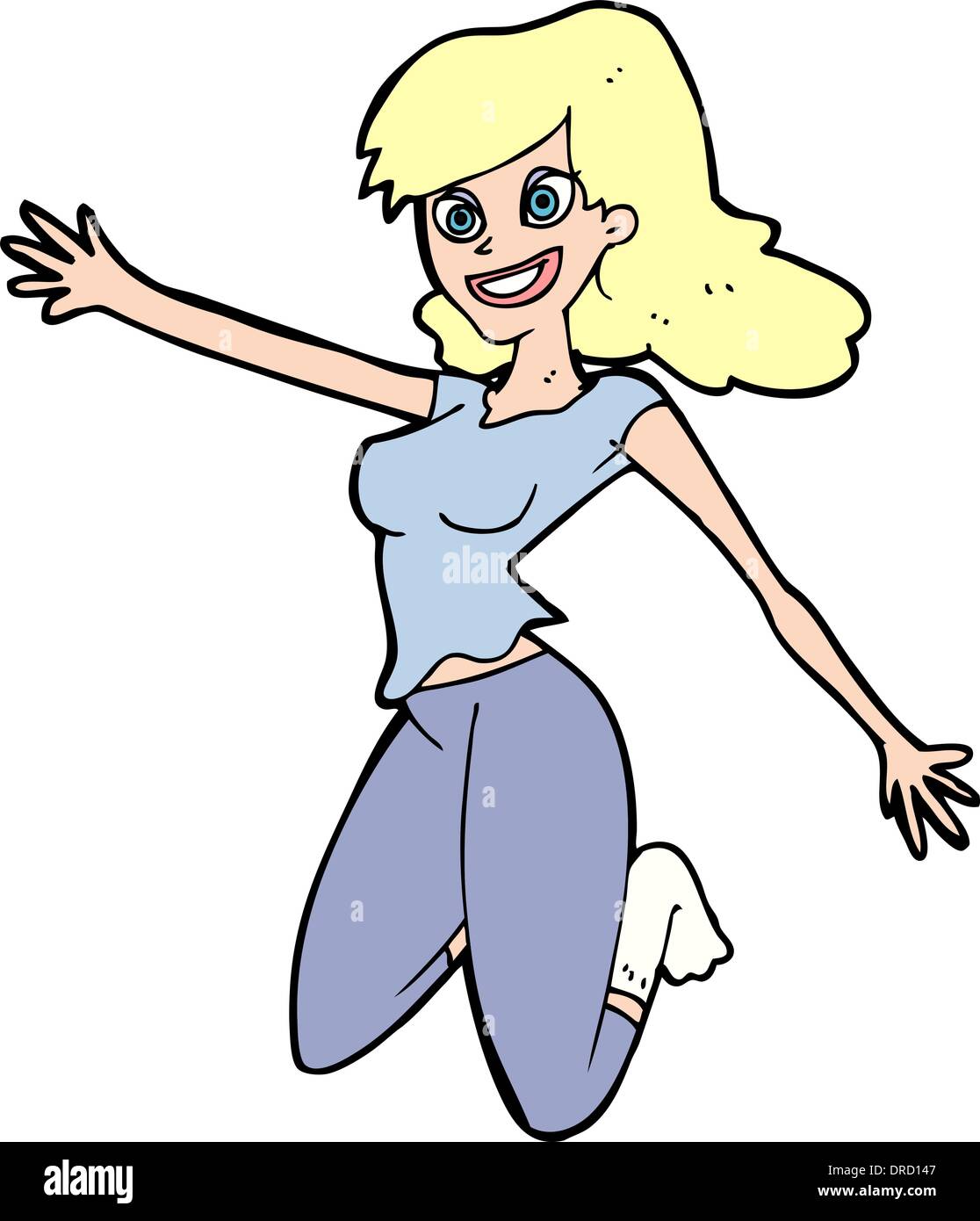 cartoon jumping woman Stock Vector Image & Art - Alamy