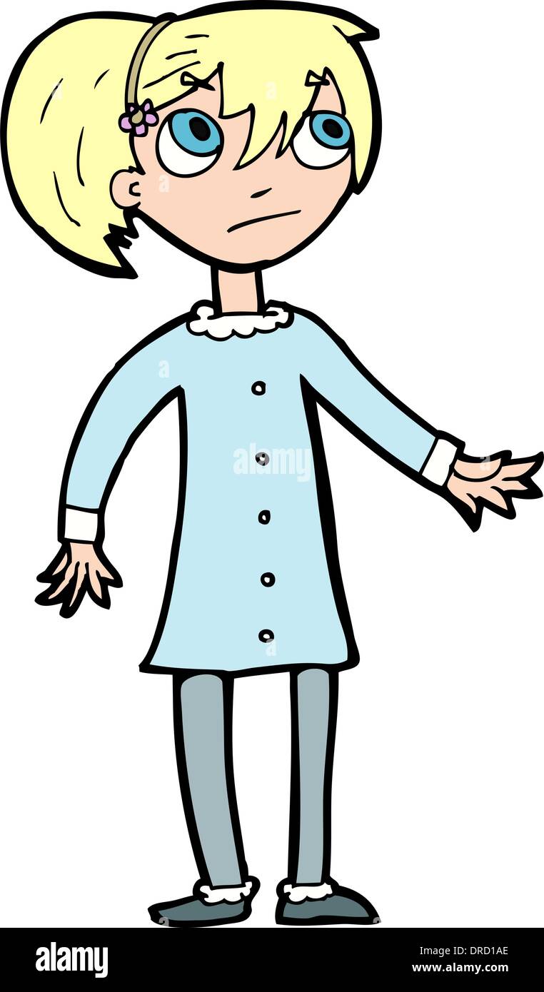 cartoon worried girl Stock Vector Image & Art - Alamy