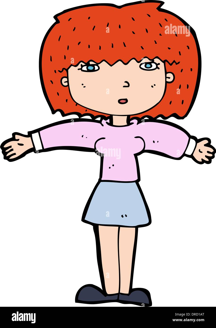 cartoon woman shrugging shoulders Stock Vector Image & Art - Alamy