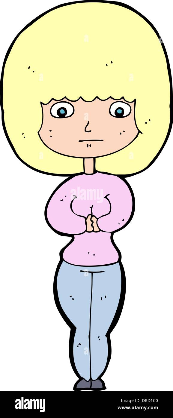 cartoon shy woman Stock Vector Image & Art - Alamy
