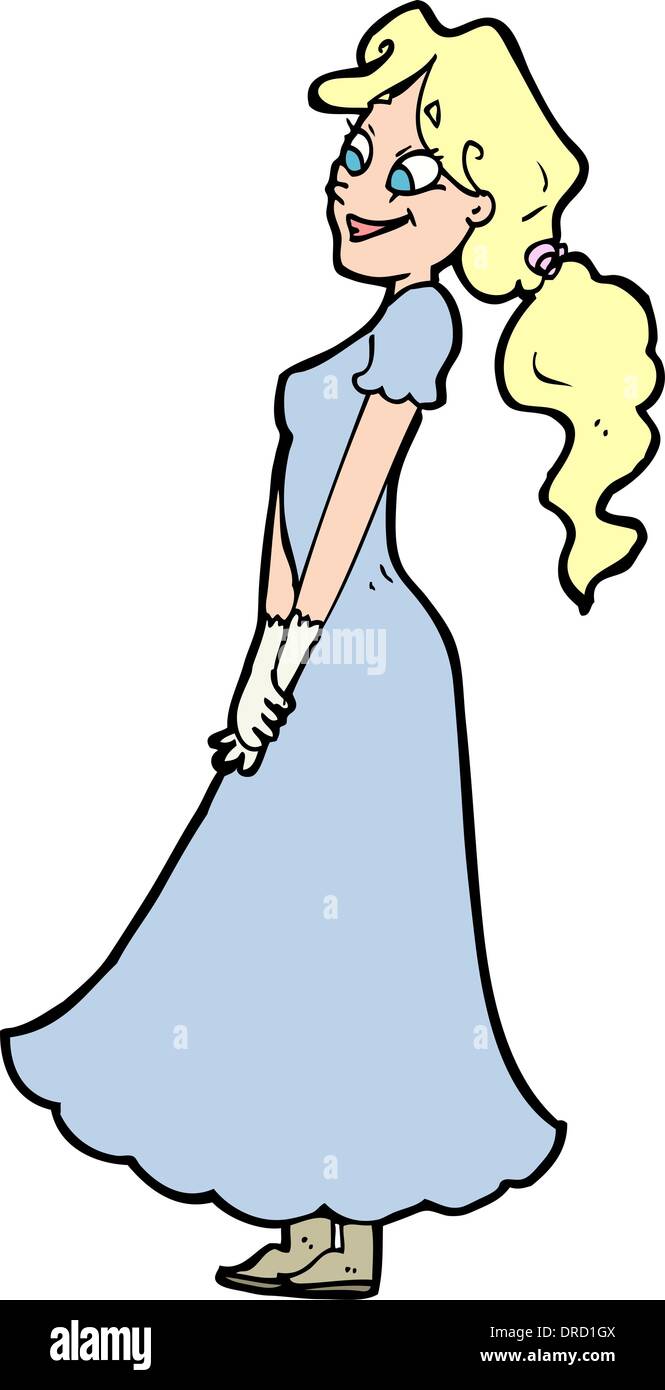 cartoon pretty woman in dress Stock Vector Image & Art - Alamy