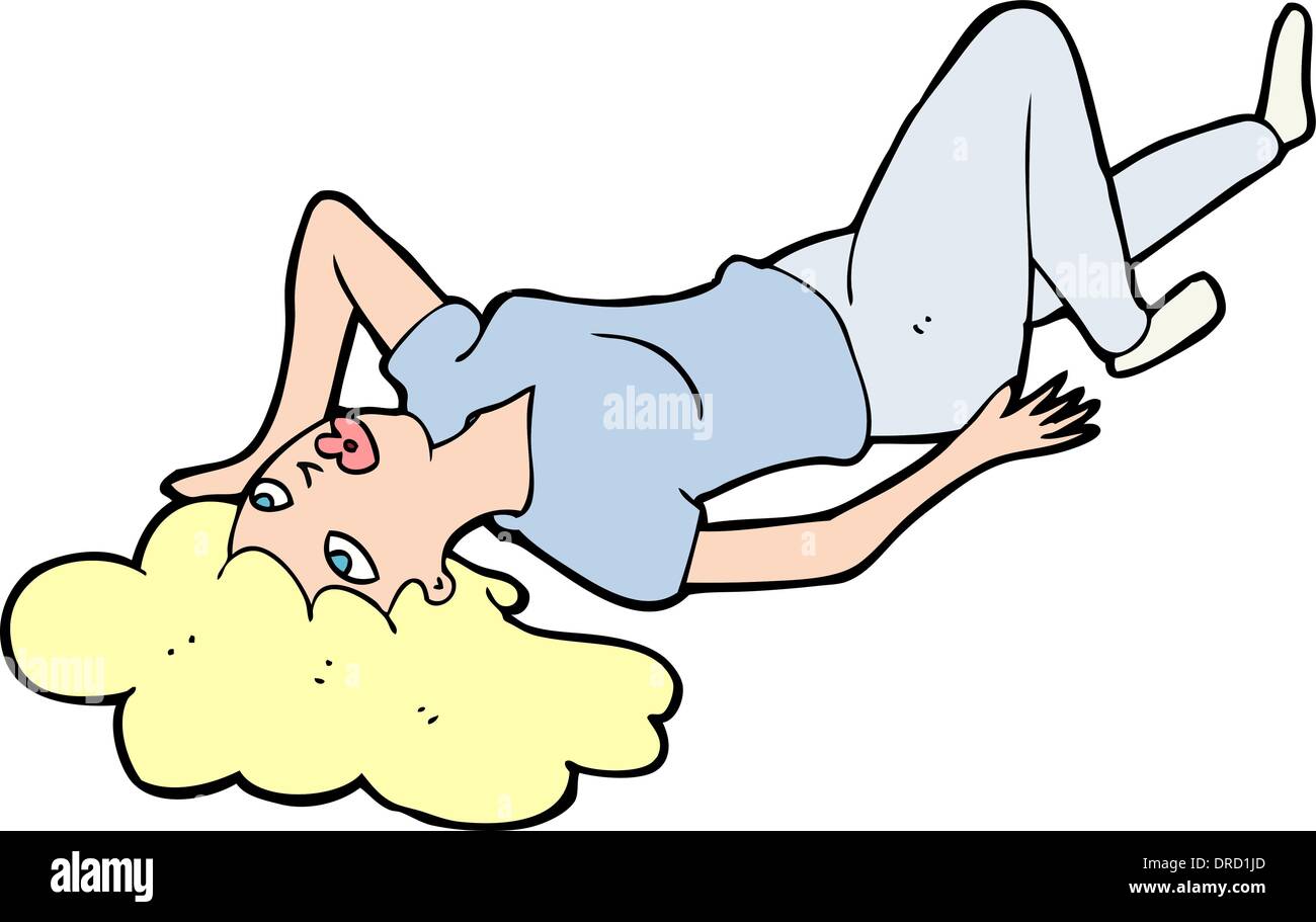 cartoon woman lying on floor Stock Vector Image & Art - Alamy