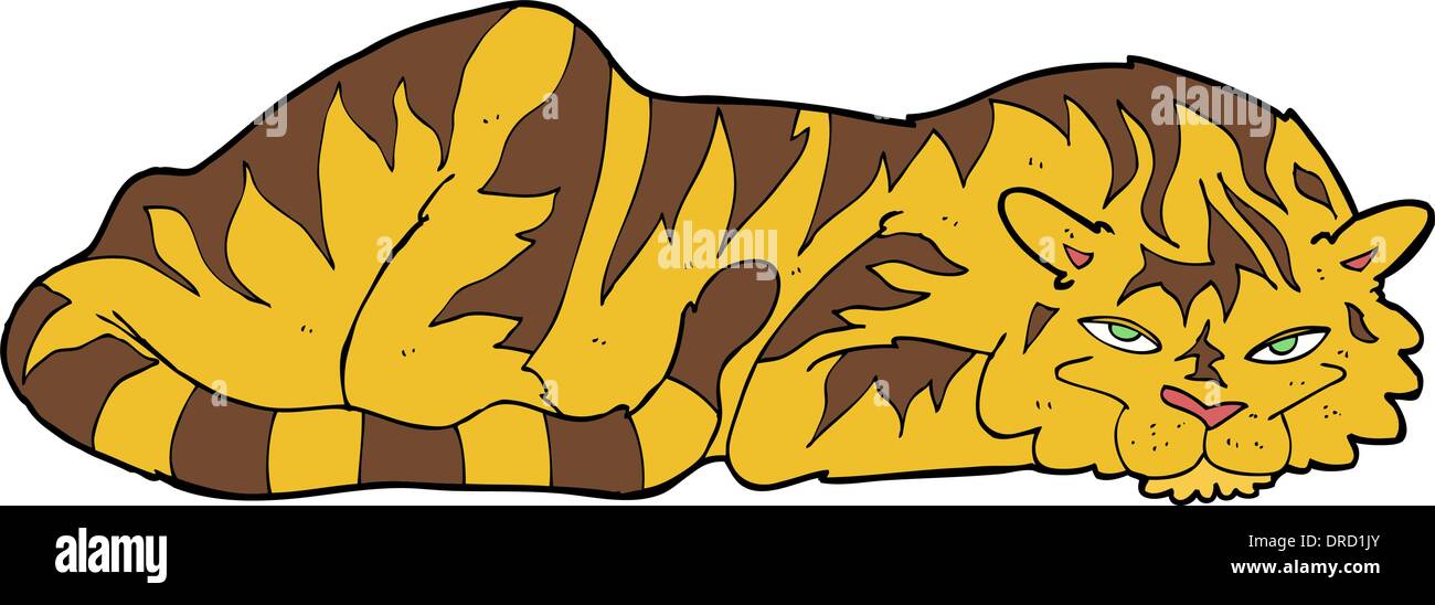 cartoon resting tiger Stock Vector Image & Art - Alamy