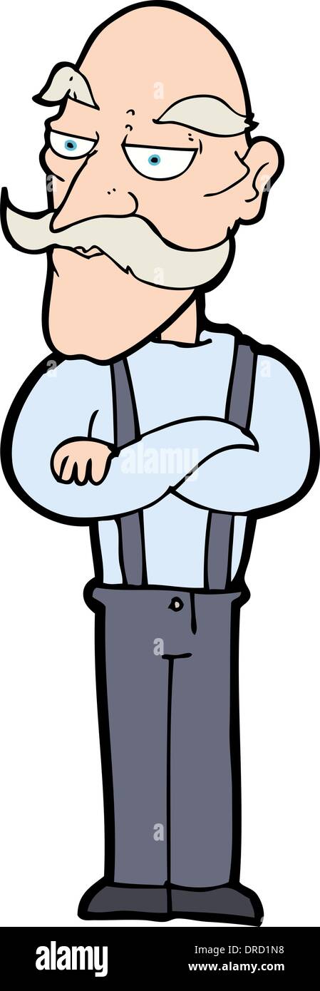 cartoon bored old man Stock Vector Image & Art - Alamy