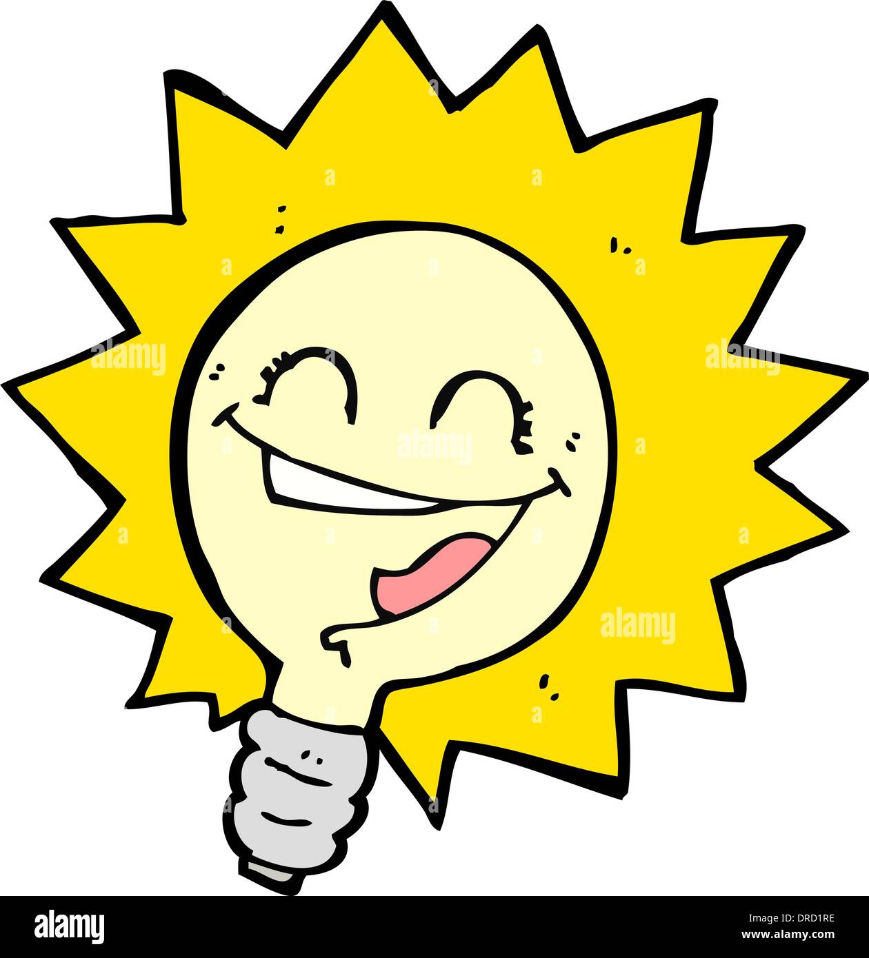 happy light bulb cartoon Stock Vector Image & Art - Alamy