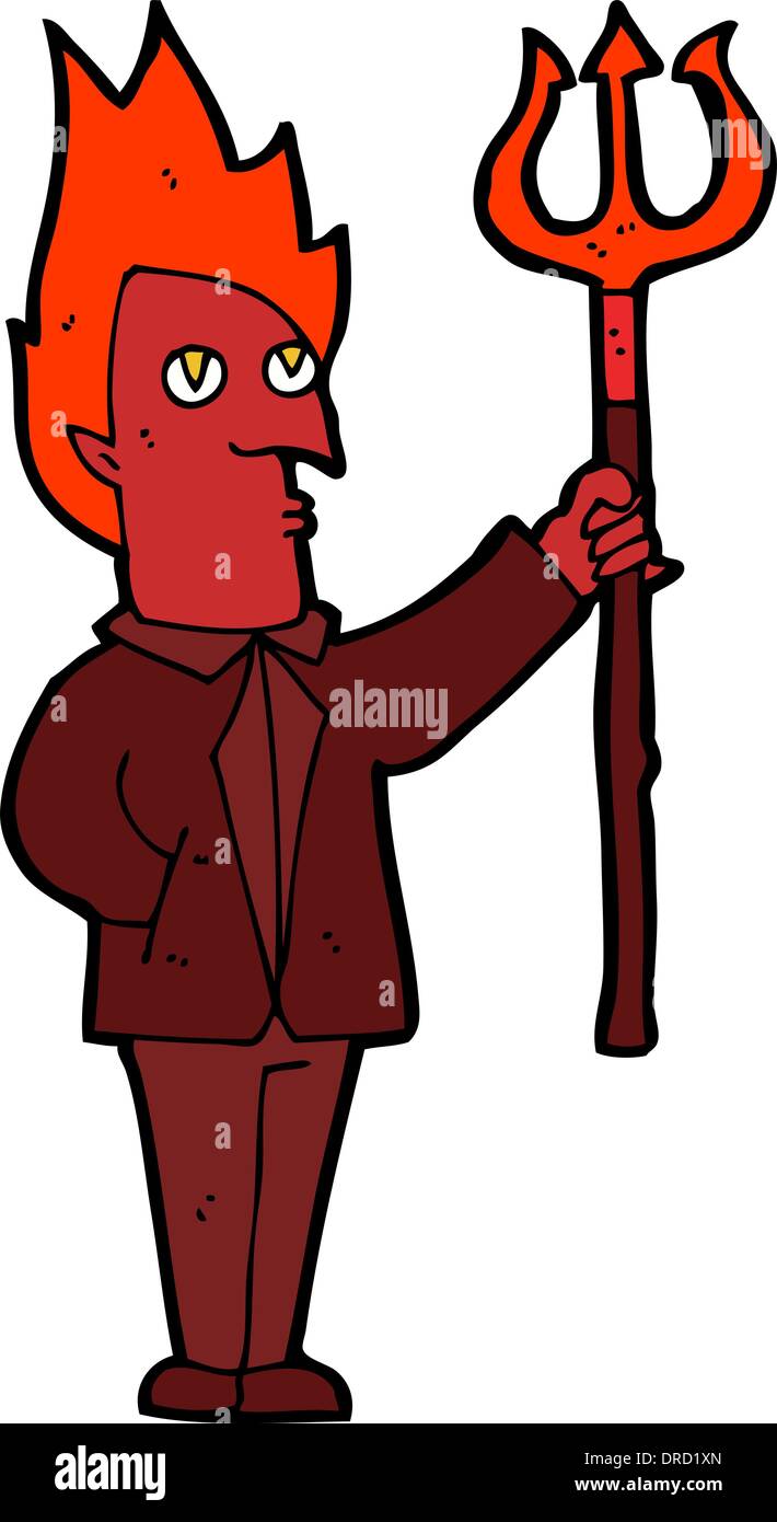 cartoon devil with pitchfork Stock Vector Image & Art - Alamy