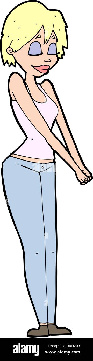 cartoon content woman Stock Vector Image & Art - Alamy