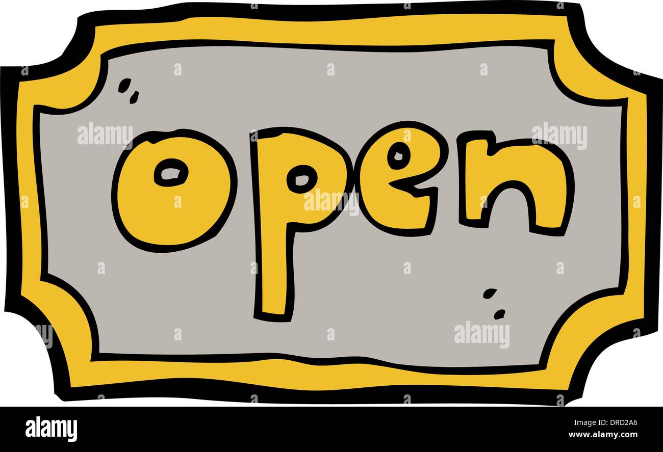 cartoon open sign Stock Vector Image & Art - Alamy