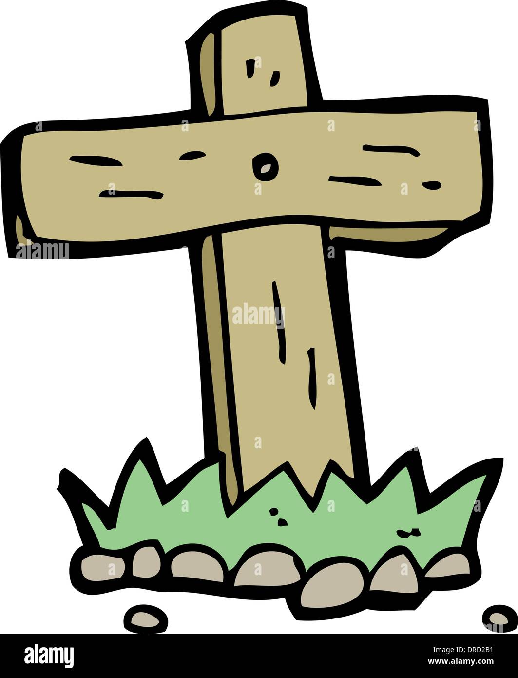 cartoon wooden cross grave Stock Vector Image & Art - Alamy