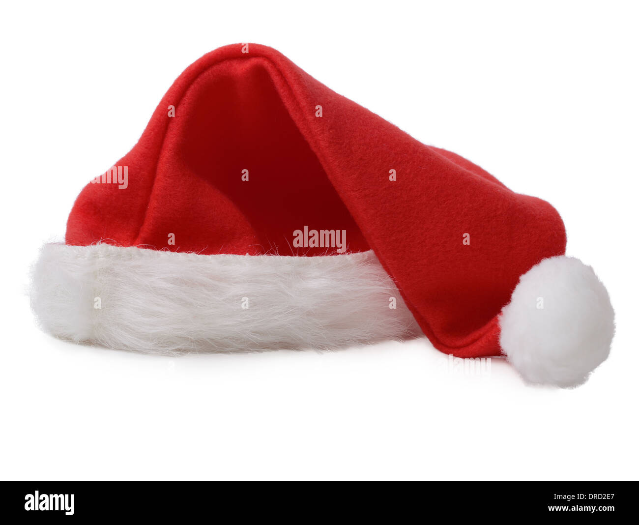 A red santa hat isolated on a white background Stock Photo - Alamy