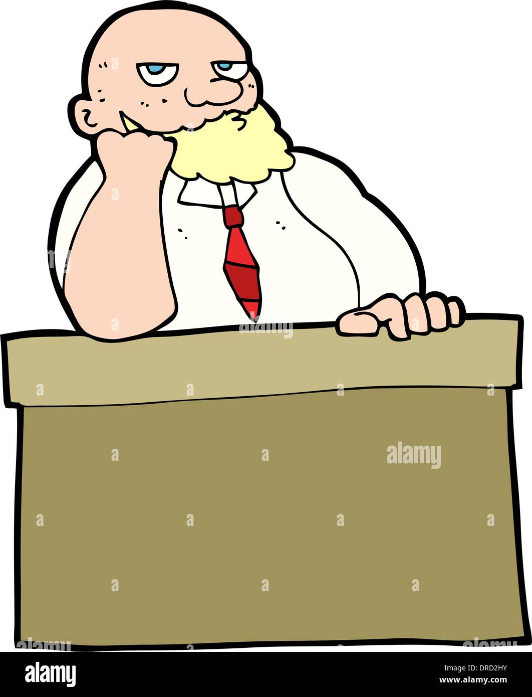 cartoon bored man at desk Stock Vector Image & Art - Alamy