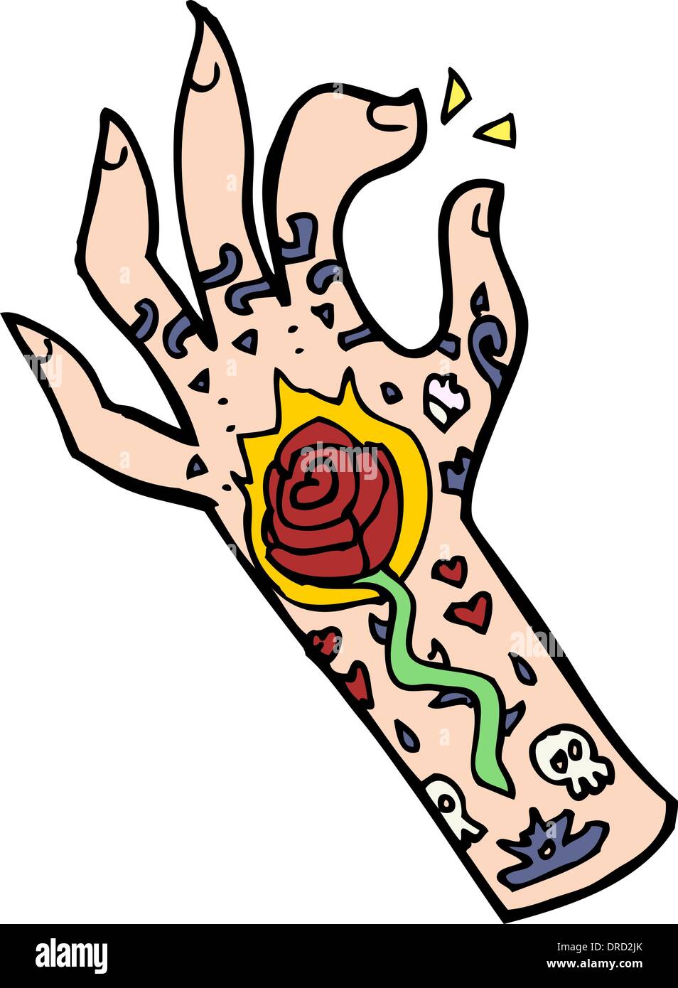 cartoon tattoo hand Stock Vector Image & Art - Alamy