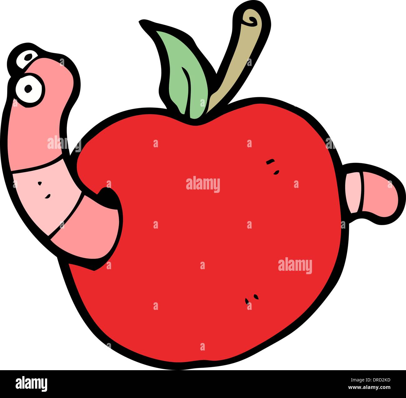 cartoon worm in apple Stock Vector Image & Art - Alamy